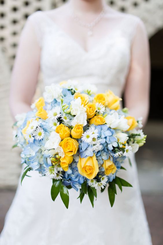 18 Yellow And Blue Bridal Bouquet Ideas For 2017 You Cant Get Enough