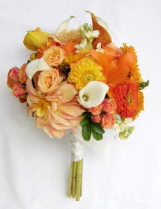 Orange and Gold Bouquet - Bouquet Wedding Flower